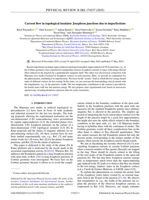 Pdf Current Flow In Topological Insulator Josephson Junctions Due To