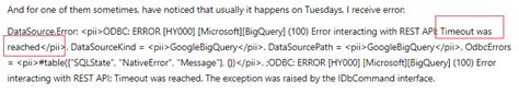refresh fails big query rest api timeout microsoft fabric community