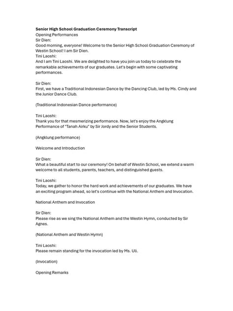Transcript Mc S3 Graduation Pdf
