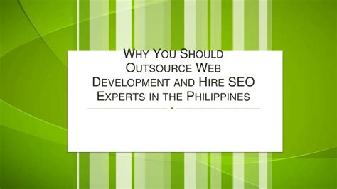 Ppt Why You Should Outsource Web Development And Hire Seo Experts In