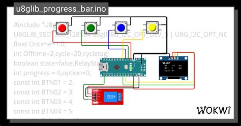 U8glib Progress Bar Ino Copy Wokwi ESP32 STM32 Arduino Simulator