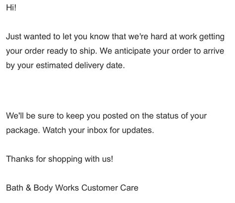 Order Partially Filleddelivered But Rest Remains Idle Rbathandbodyworks