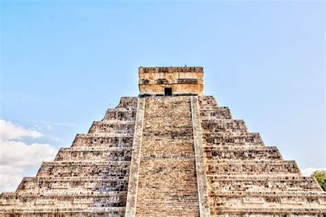 Piramida Kukulcan W Chichen Itza Na Półwyspie Jukatan Meksyk Zdjęcie