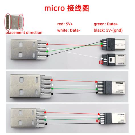 σετ παρτίδα σε DIY Τύπος συγκόλλησης Micro USB Αρσενικό βύσμα ακροδεκτών