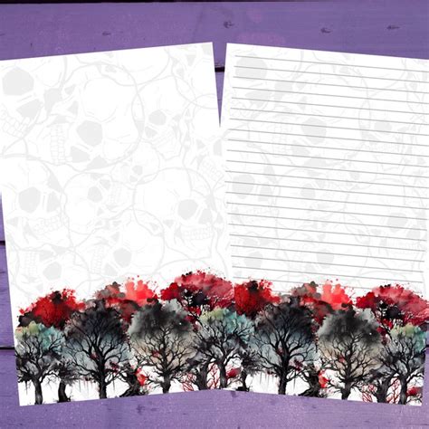 Trees Writing Paper Etsy