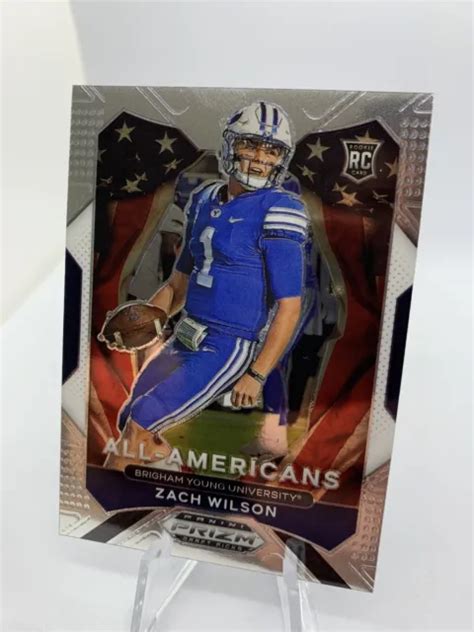2021 Panini Prizm Zach Wilson All Americans Rc Rookie Card Byu Jets Nfl