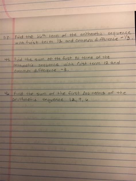Solved Find The Th Term Of The Arithmetic Sequence With Chegg