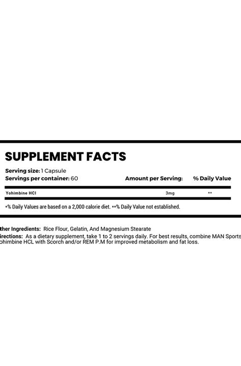 Yohimbine Hcl Man Sport Premium Supplements And Vitamins For Better Health