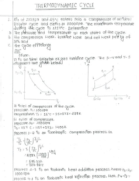 solution thermodynamics cycle and heat transfer tutorial part 1