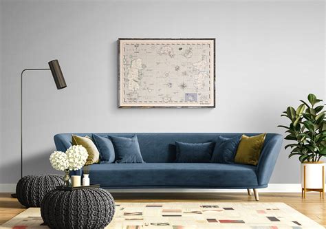 Azeroth World Of Warcraft Vintage Map Poster Etsy