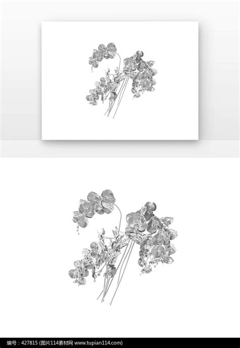 C4D鲜花蝴蝶兰潮流镭射酸性风格元素 图片114