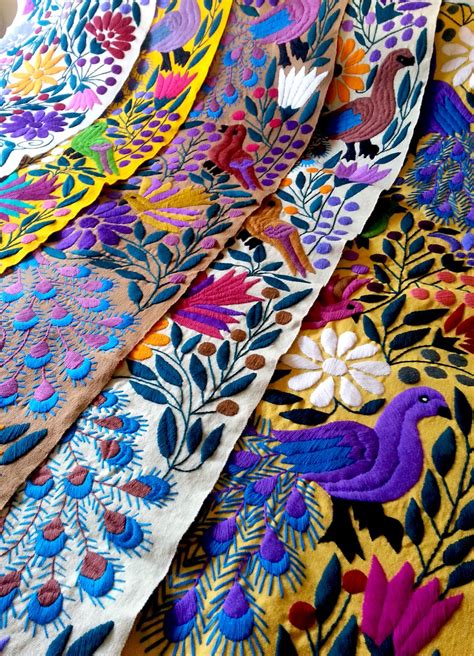 Mexican Textiles Arte De Mi Tierra Handmade Embroidery Colorful