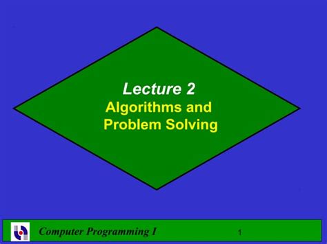 Computer Programming Lecture 2 Ppt