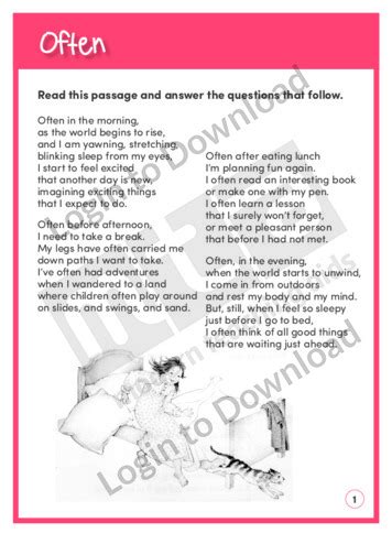 Fossils Fossils Reading Comprehension