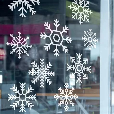 Vinil Sticker Navideño Copo De Nieve Decoración Para Ventana