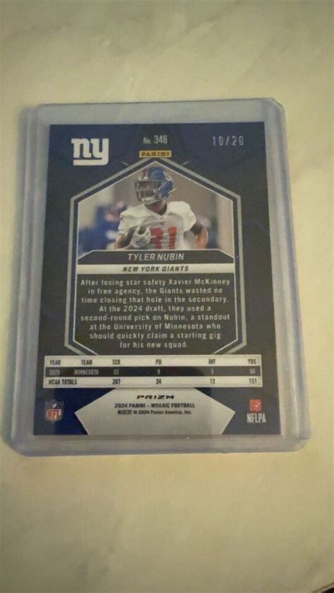 Panini Mosaic Rookies Pink Camo Mosaic Prizm Tyler Nubin RC EBay
