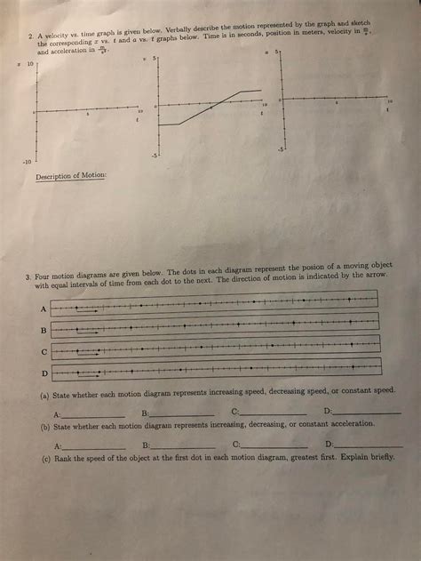solved 2 a velocity vs time graph is given below verbally