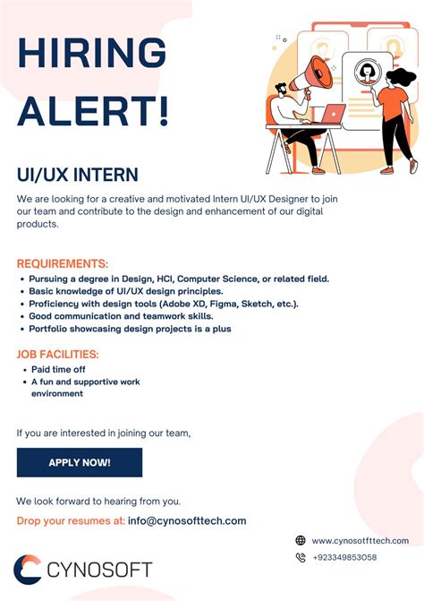 Cynosoft Technologies On Linkedin 🚀 Were Hiring Uiux Design Intern
