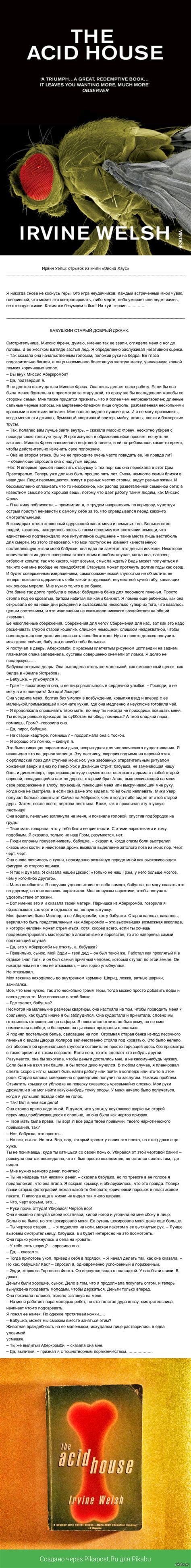 Ирвин Уэлш.отрывок из книги «Эйсид Хаус» | Пикабу