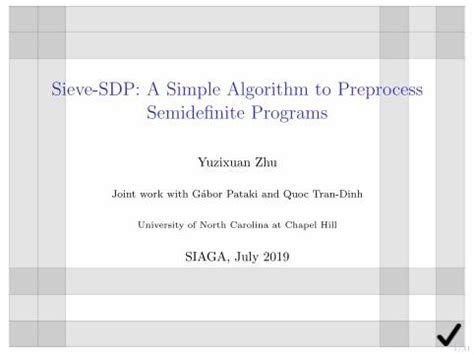 Pdf Sieve Sdp A Simple Algorithm To Preprocess Semidefinite Sieve Sdp A Simple