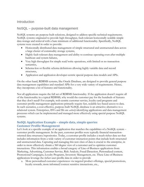Pdf Introduction Nosql Purpose Built Data Management Oracle