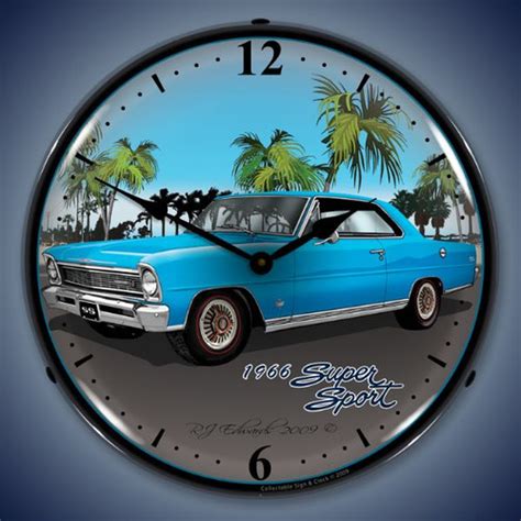 1968 Nova Super Sport Led Backlit Clock Auto Gear Direct