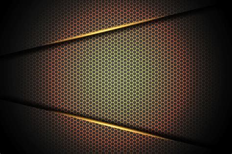 Abstrak Panah Garis Cahaya Kuning Pada Pola Mesh Segi Enam Dalam Desain