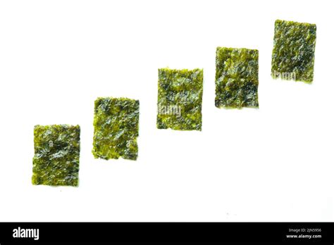 Nori Seaweed Isolated On White Background Japanese Food Nori Dry