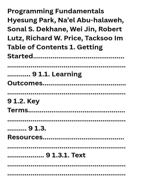 Programming Fundamentals Hyesung Park Nael Abu Halaweh Sonal S