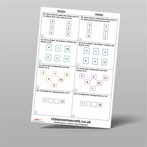 Year 5 Factors Varied Fluency Resource Classroom Secrets