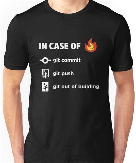 Use Git In Case Of Fire V2 Funny Programming Jokes Dark Color