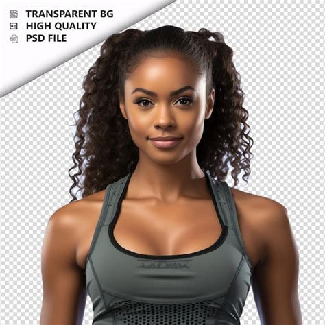 Premium PSD Black Woman Gymming Ultra Realistic Style White Backgroun