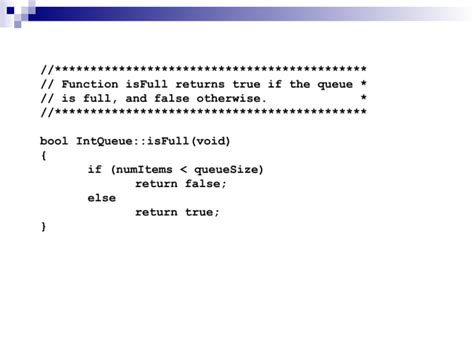 Lec 12 13 Queues IntQueue IntQueue Int S Constructor PPT