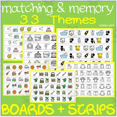 Matching And Memory Boards With Strips By Teach Simple