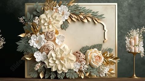 Wedding Flowers Candles Display Board Powerpoint Background For Free