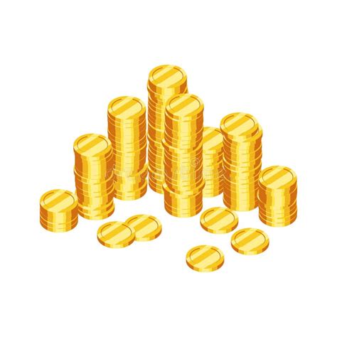 Pilas de monedas de oro ilustración del vector Ilustración de mercado