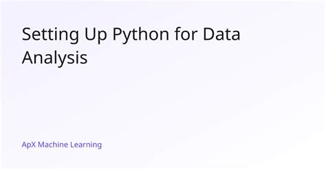 setting up python for data analysis
