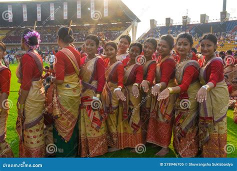 Largest Bihu Dance Guinness World Records Assam Bihu Dance Editorial