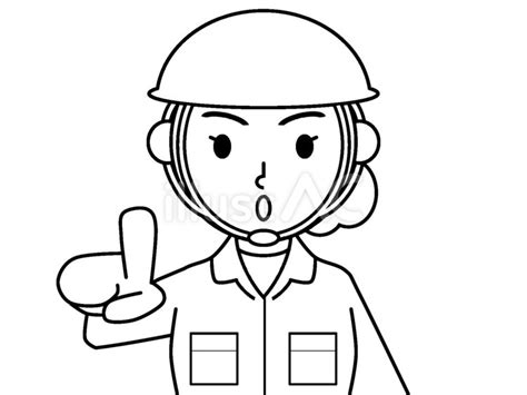 指摘する女性作業員イラスト No 23917504｜無料イラスト・フリー素材なら「イラストac」