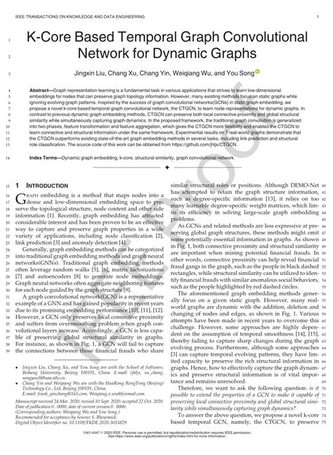 PDF K Core Based Temporal Graph Convolutional Network For Dynamic Graphs