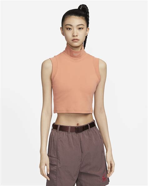 Nike Sportswear Collection Womens Mock Neck Cropped Tank Top Nike My