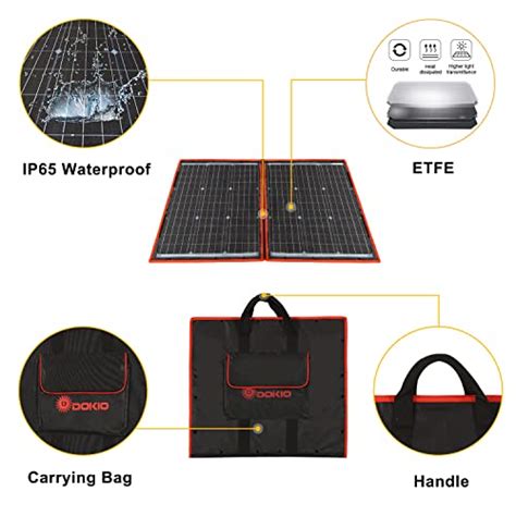 DOKIO 80W Kit Panneau Solaire Pliable Portable Monocristallin Avec 2