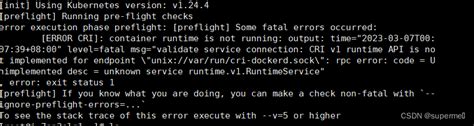 K S Error Cri Container Runtime Is Not Running Error Cri