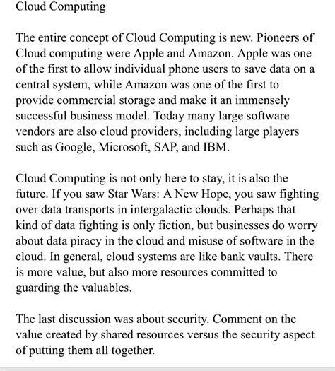 Solved Cloud Computingthe Entire Concept Of Cloud Computing