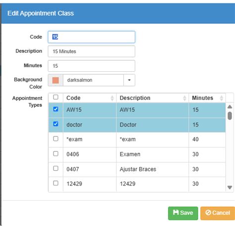 Appointment Type Vs Appointment Class Cloud 9