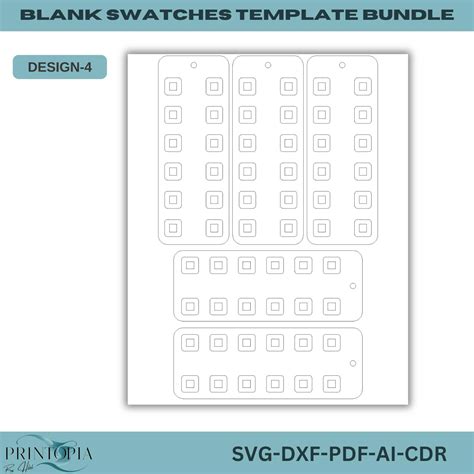 Customizable Blank Swatch Template Bundle For Laser Cutting Diy