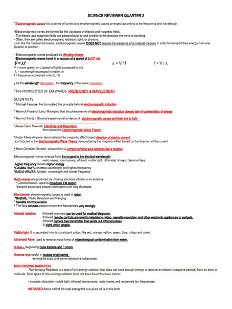Science Reviewer Quarter 2 Grade 10 Download Free Pdf