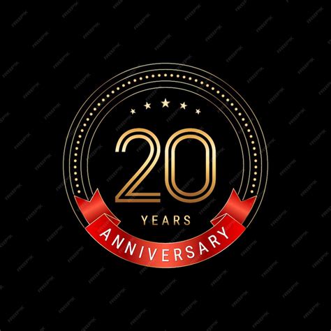 Premium Vector 20th Anniversary Anniversary Logo Design With Golden