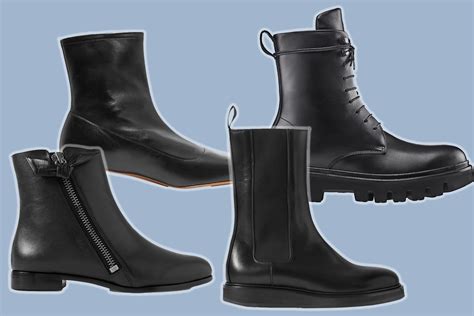 Best Flat Black Leather Ankle Boots For Women Low Heel Black Booties