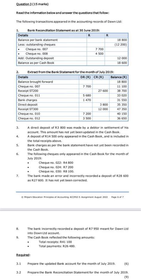 Solved Question 3 15 Marks Read The Information Below And
